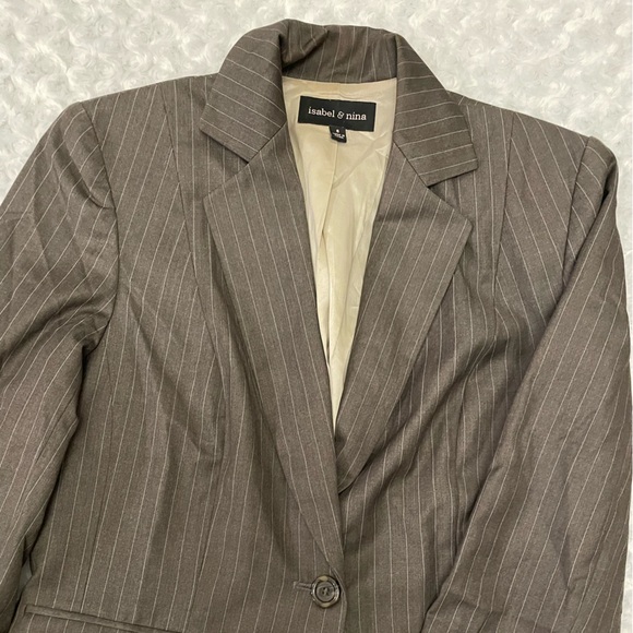Pants & Jumpsuits | Pin Stripes Pants Suit With Cuffed Pants | Poshmark